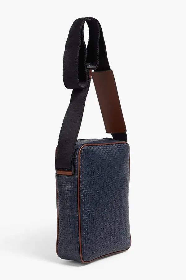 SERAPIAN Embossed Coated-canvas Messenger Bag