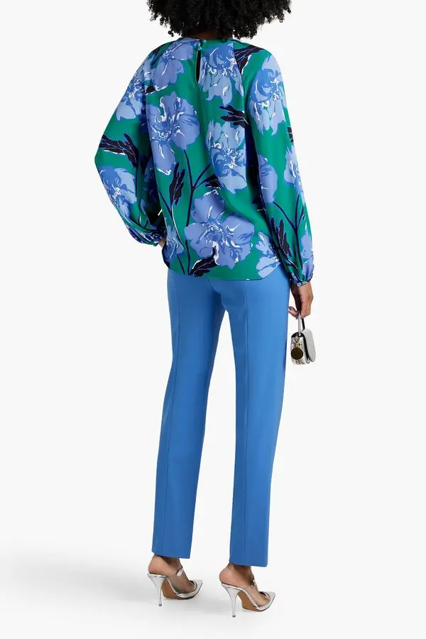 Diane Von Furstenberg Floral-print Crepe Blouse
