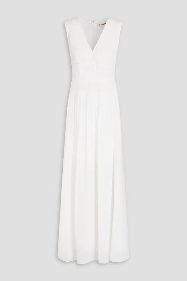 Diane Von Furstenberg Saul Plissé Maxi Dress - Ivory
