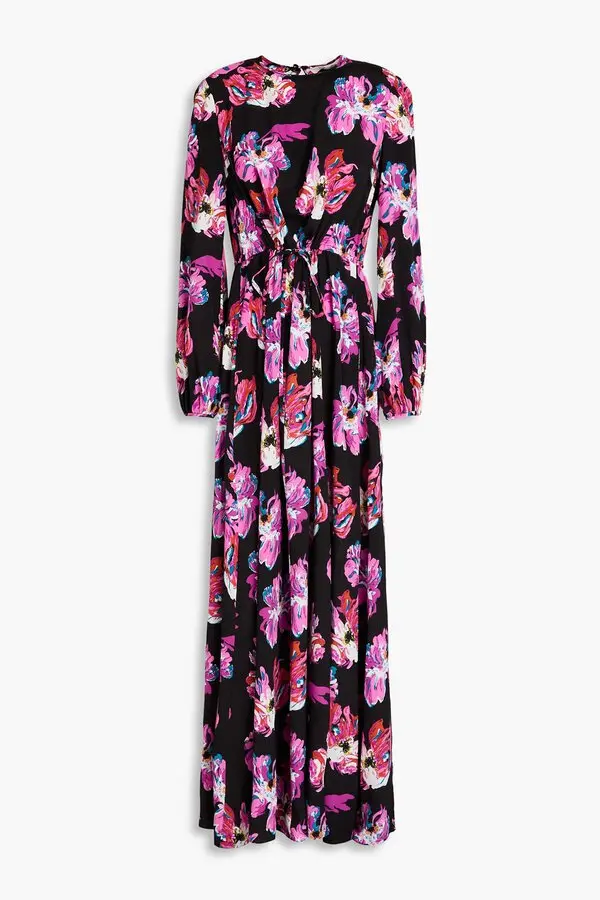 Diane Von Furstenberg Sydney Floral-print Maxi Dress - Black