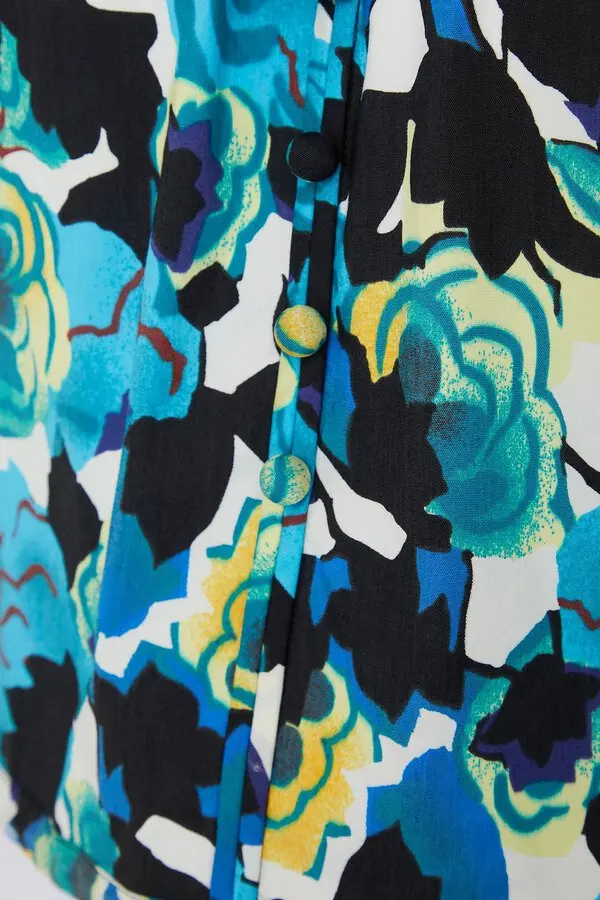 Diane Von Furstenberg Dario Cropped Printed Top - Turquoise