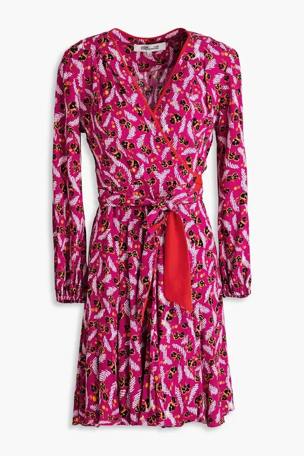Diane Von Furstenberg Linsey Printed Mini Wrap Dress
