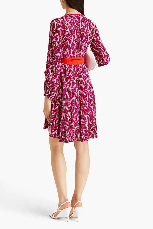 Diane Von Furstenberg Linsey Printed Mini Wrap Dress