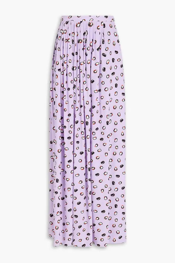 Diane Von Furstenberg Chiara Printed Crepe Maxi Skirt - Lilac