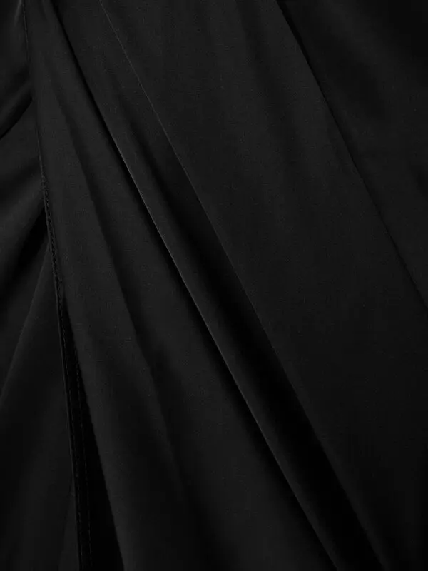 Rick Owens Draped Satin Midi Wrap Dress