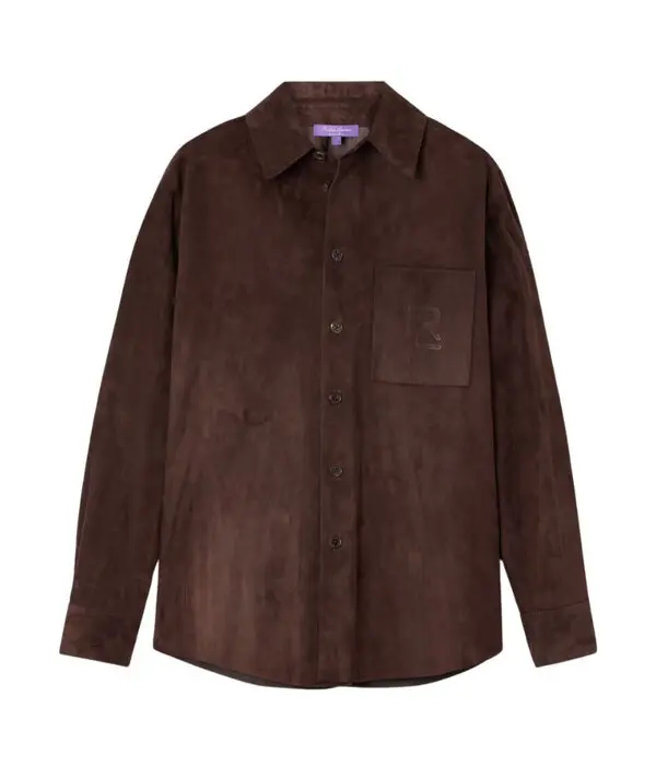 Ralph Lauren Tyler Debossed Suede Overshirt
