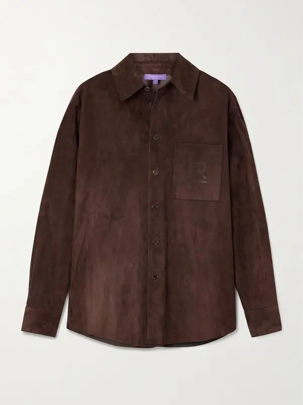 Ralph Lauren Tyler Debossed Suede Overshirt