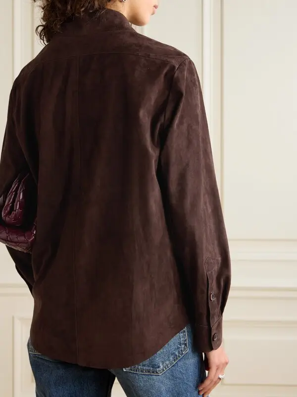 Ralph Lauren Tyler Debossed Suede Overshirt