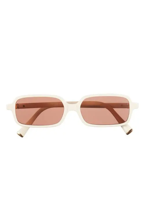 Miu Miu 52mm Rectangular Sunglasses - Milk/ Brown