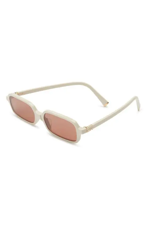 Miu Miu 52mm Rectangular Sunglasses - Milk/ Brown