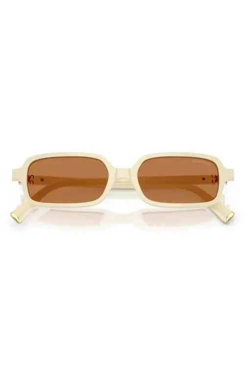 Miu Miu 52mm Rectangular Sunglasses - Milk/ Brown