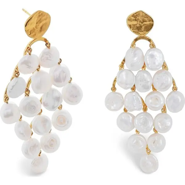 Monica Vinader Capri Keshi Pearl Cocktail Drop Earrings - 18ct Gold Vermeil/pearl