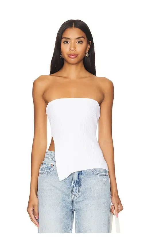 SNDYS. Novalie Ribbed Knit Top - White