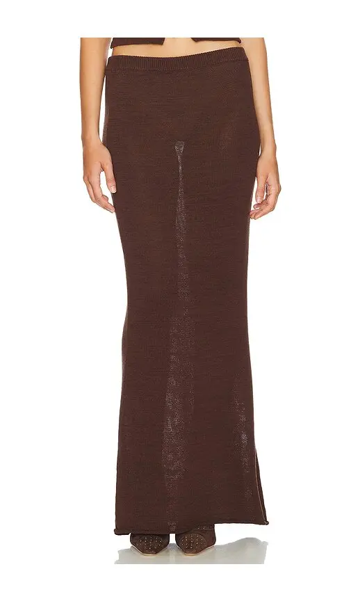 SEROYA Kora Knit Maxi Skirt - Coconut