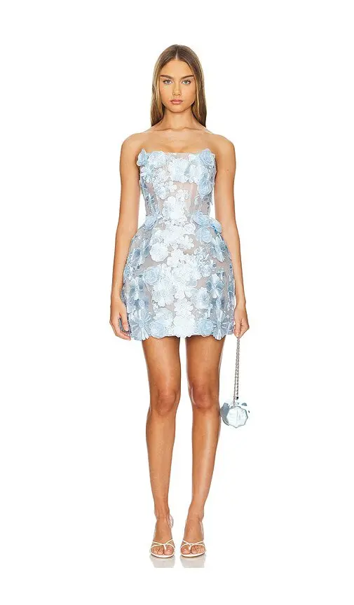 BRONX AND BRONCO Jasmine Maraya Mini Dress - Powder Blue