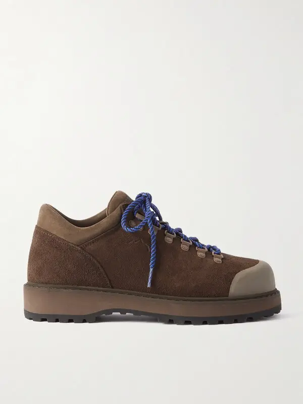Diemme Cornaro Rubber-trimmed Suede Sneakers - Brown
