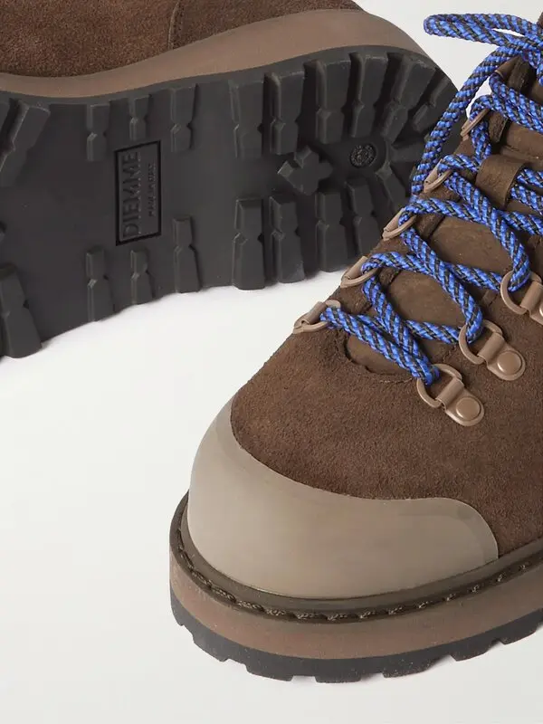 Diemme Cornaro Rubber-trimmed Suede Sneakers - Brown