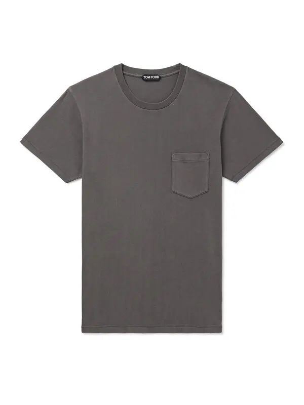 TOM FORD Slim-fit Cold-dyed Cotton-jersey T-shirt - Neutrals