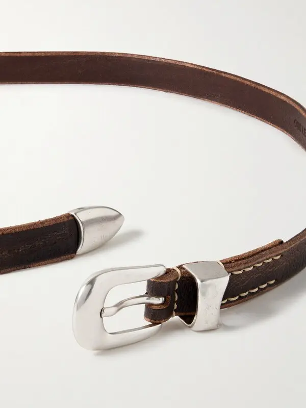 Our Legacy 2cm Full-Grain Leather Belt In Brown - 40% Off