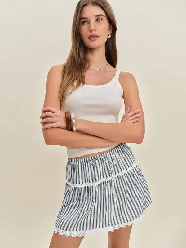 REFORMATION Mid-rise Mini Skirt With Lace Detailing