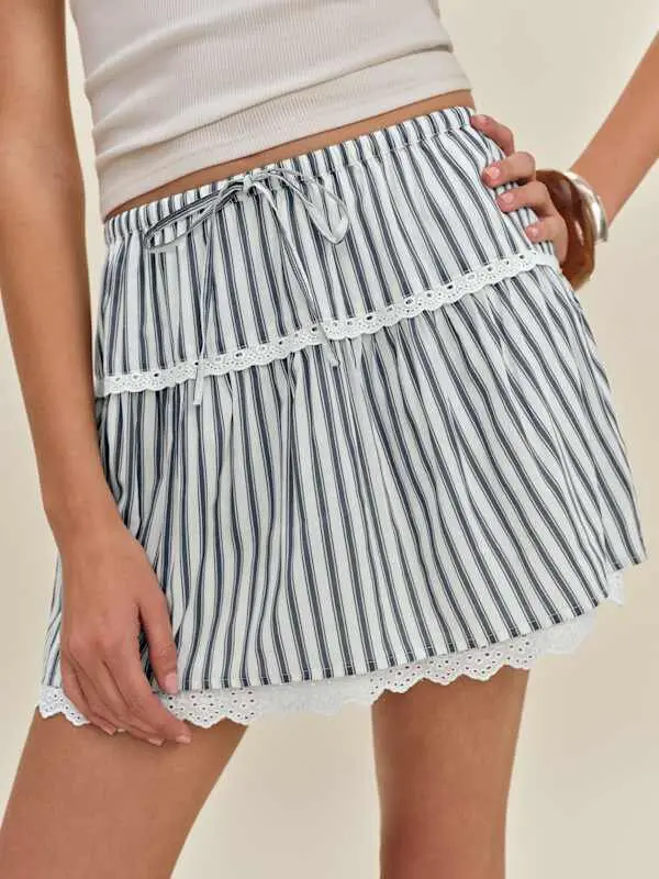 REFORMATION Mid-rise Mini Skirt With Lace Detailing