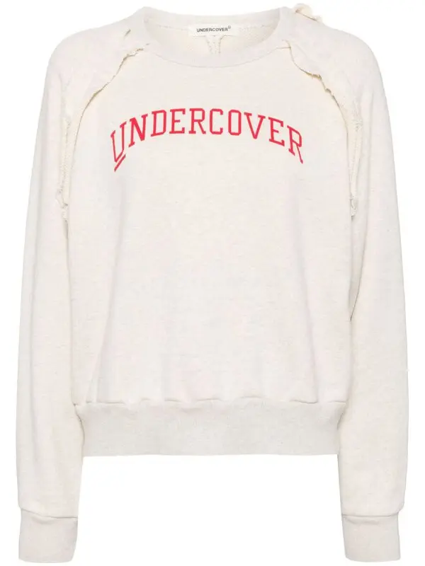 UNDERCOVERISM Logo-print Cotton Sweatshirt - Neutrals