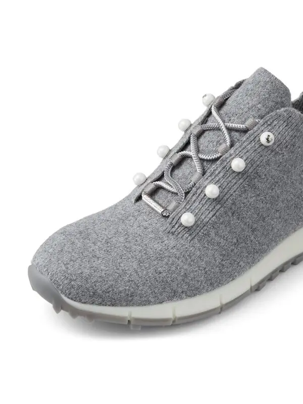 JIMMY CHOO Veles Embellished Sock Trainers - Grey