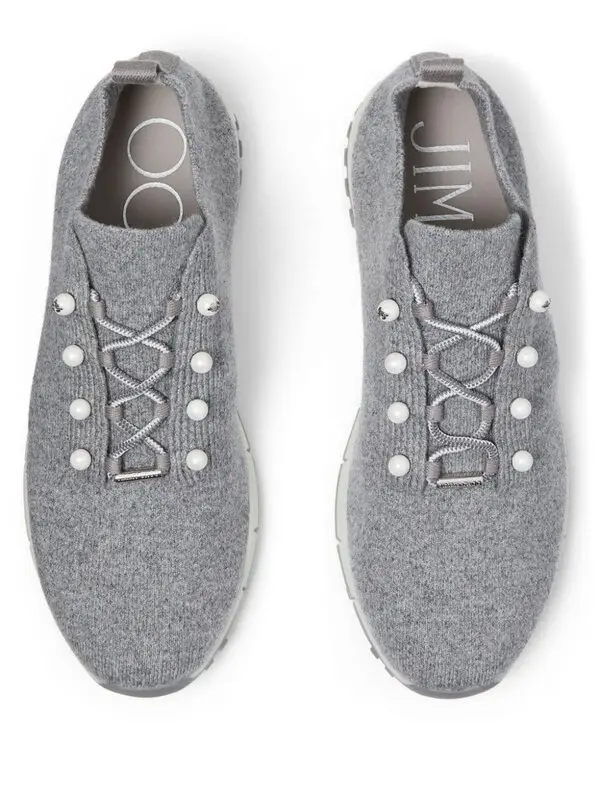JIMMY CHOO Veles Embellished Sock Trainers - Grey