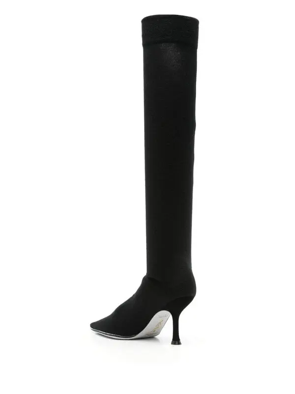 Rene Caovilla 70mm Crystal-embellished Knitted Boots