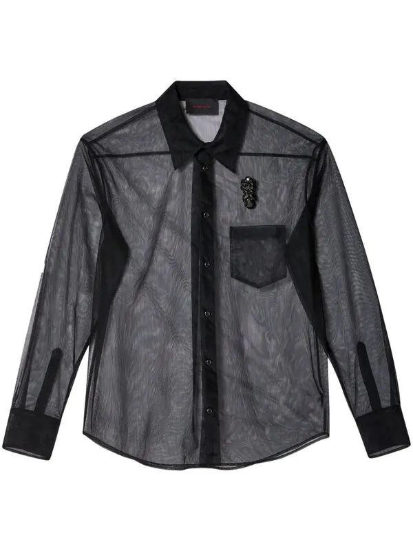 Simone Rocha Embellished Sheer Shirt