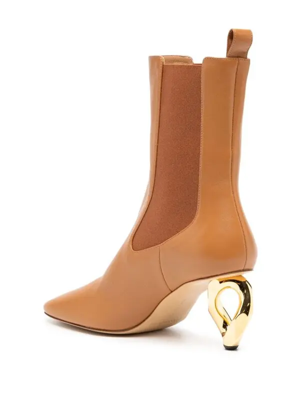 JW Anderson 65mm Chain Heel Boots - Brown