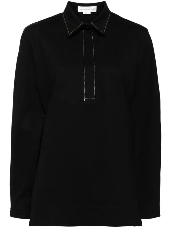 Victoria Beckham Decorative-stitching Polo Top