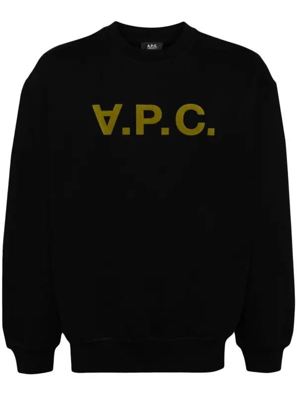 A.p.c. V.p.c." Logo Print Crewneck Sweatshirt - Black