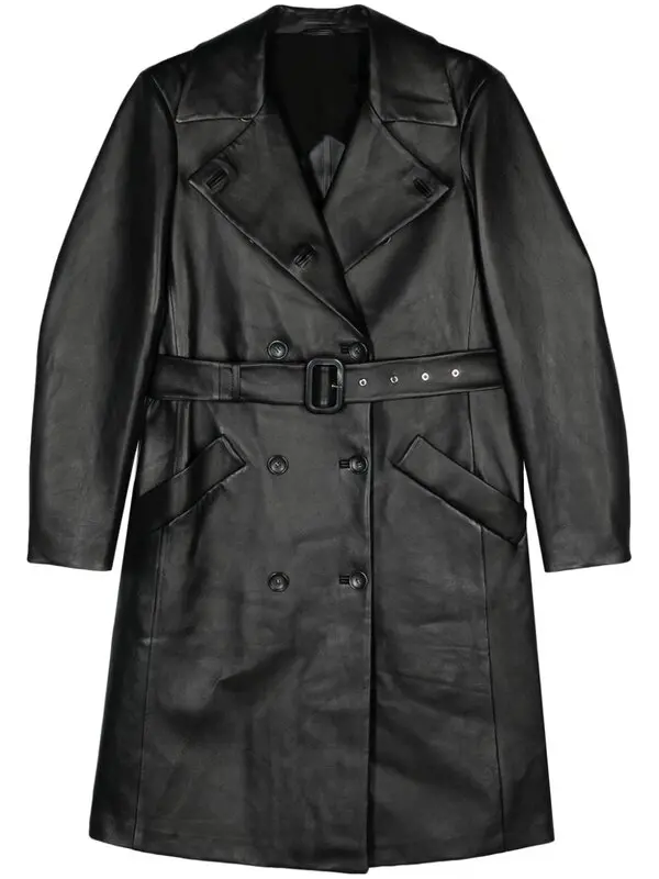 Sportmax Belted Leather Trench Coat
