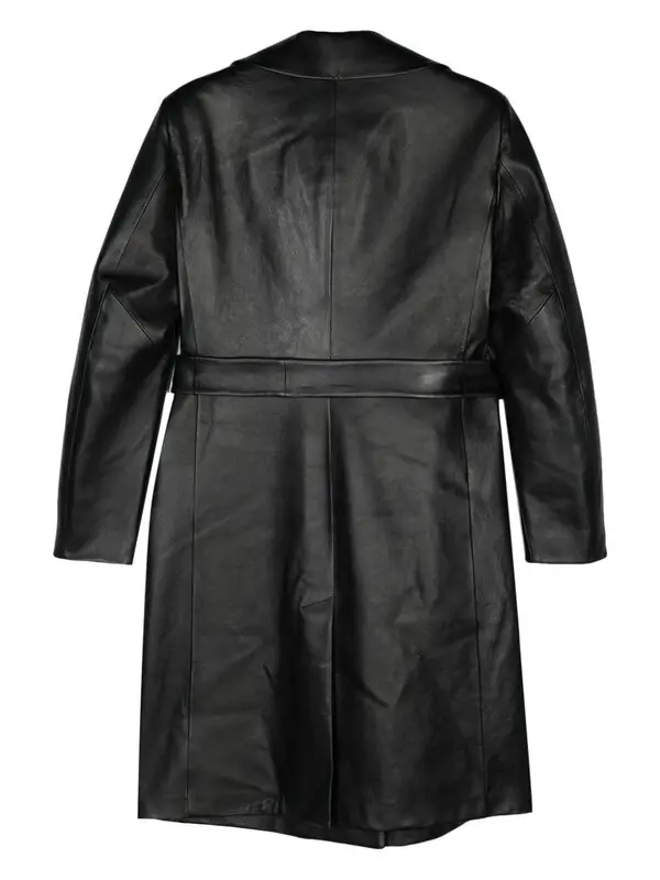 Sportmax Belted Leather Trench Coat