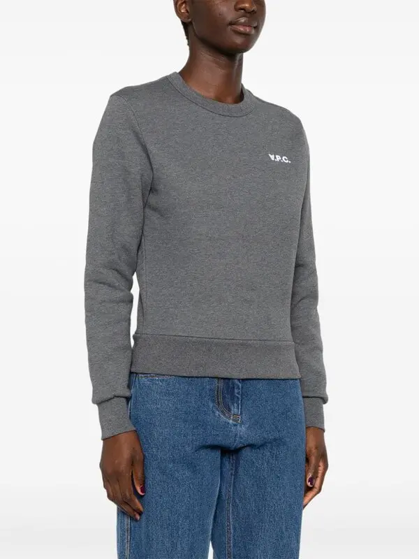 A.p.c. Flocked-logo Cotton Sweatshirt
