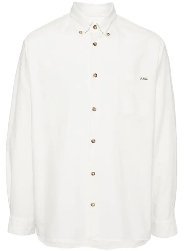 A.p.c. Logo-embroidered Organic Cotton Shirt