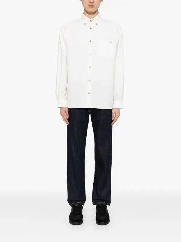 A.p.c. Logo-embroidered Organic Cotton Shirt
