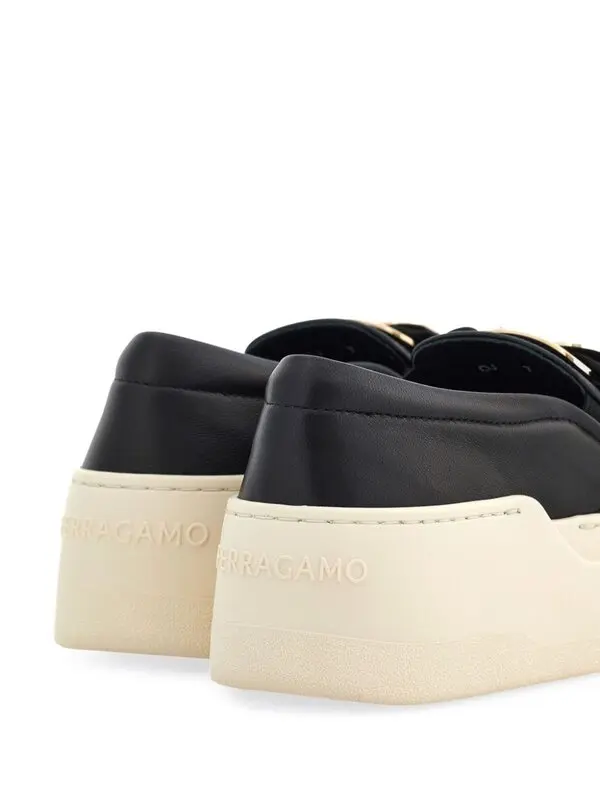 FERRAGAMO Vara Plate Slip-on Sneakers - Black