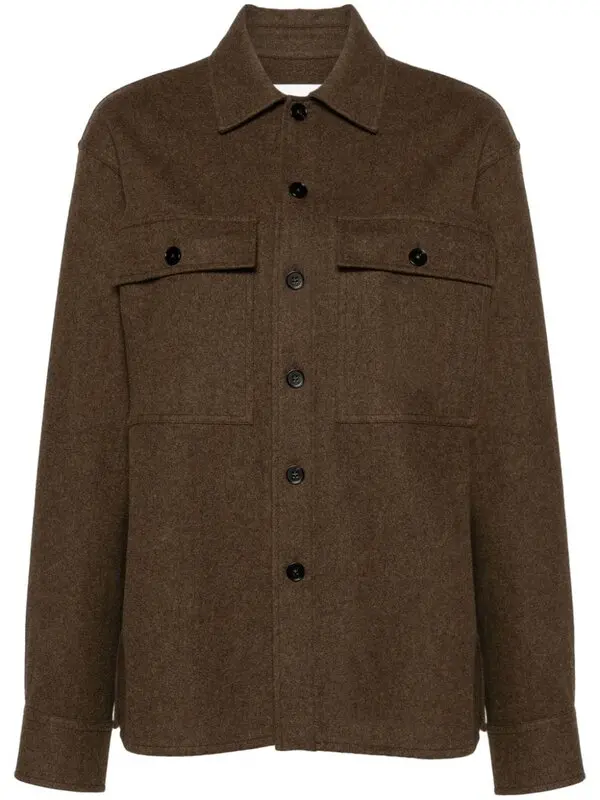 JIL SANDER Felted Wool Overshirt