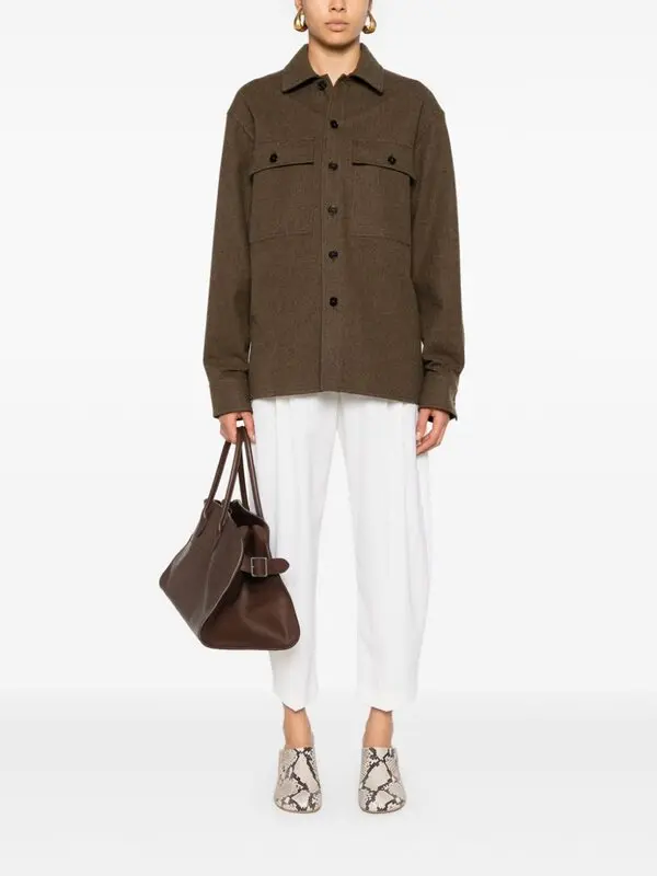 JIL SANDER Felted Wool Overshirt