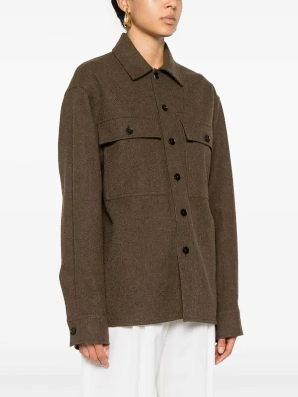 JIL SANDER Felted Wool Overshirt