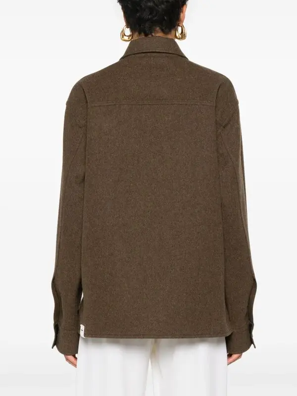 JIL SANDER Felted Wool Overshirt