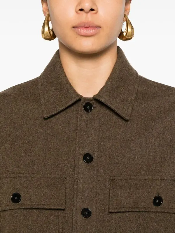 JIL SANDER Felted Wool Overshirt
