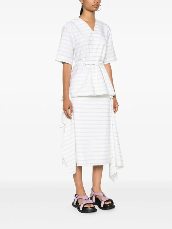 Plan C Striped Poplin Shirt