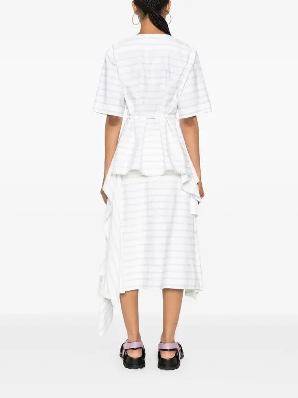 Plan C Striped Poplin Shirt