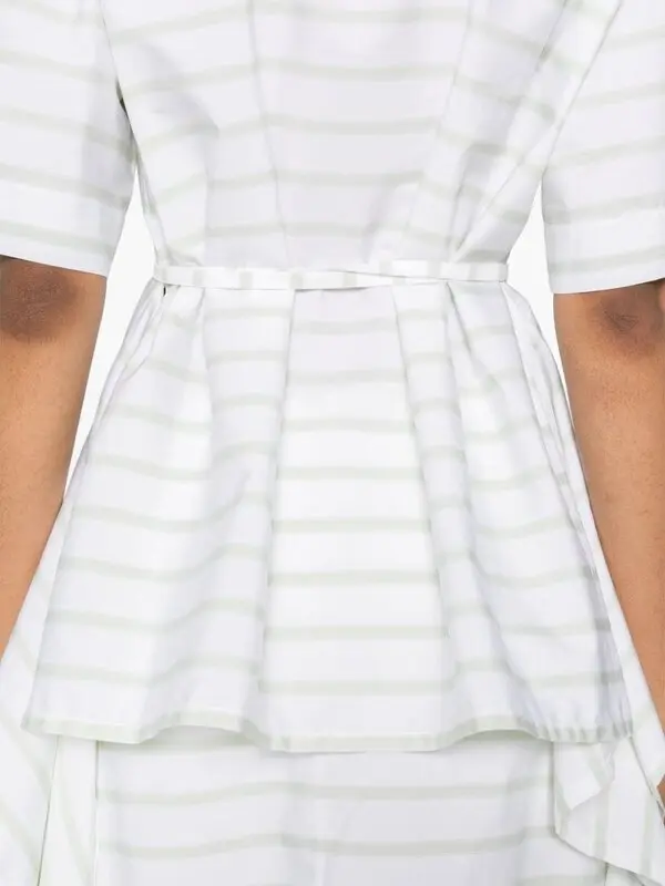 Plan C Striped Poplin Shirt