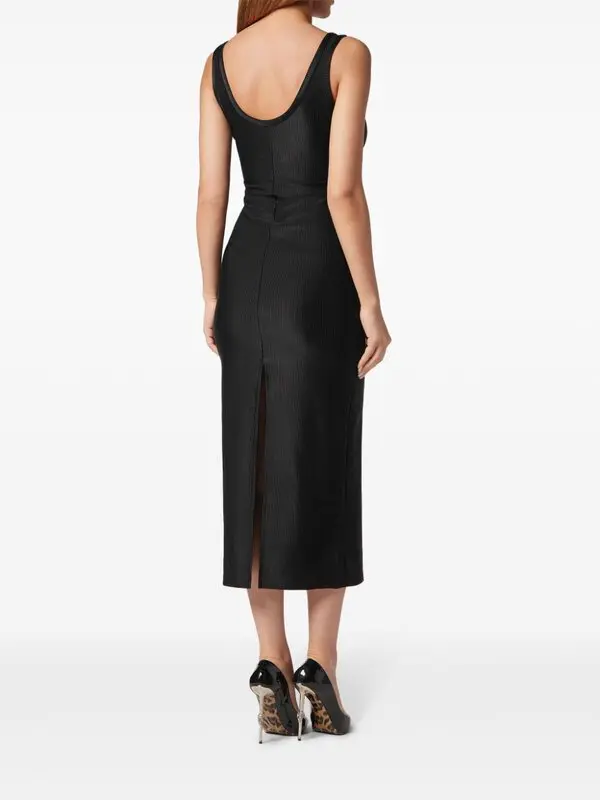 Philipp Plein Metallic Skull Ribbed Dress