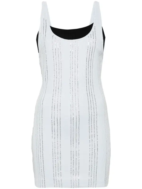 Attico Rhinestone-embellished Mini Dress - Blue