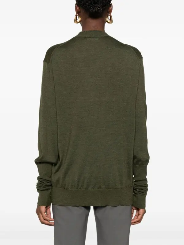 Fabiana Filippi V-neck Fine Knit Cardigan - Green
